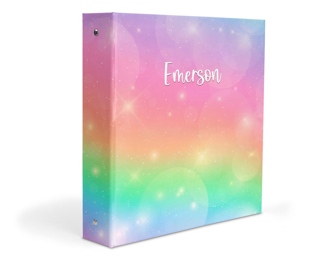 Rainbow 3 Ring Binder 2 Personalized Custom Gift Back to School ...