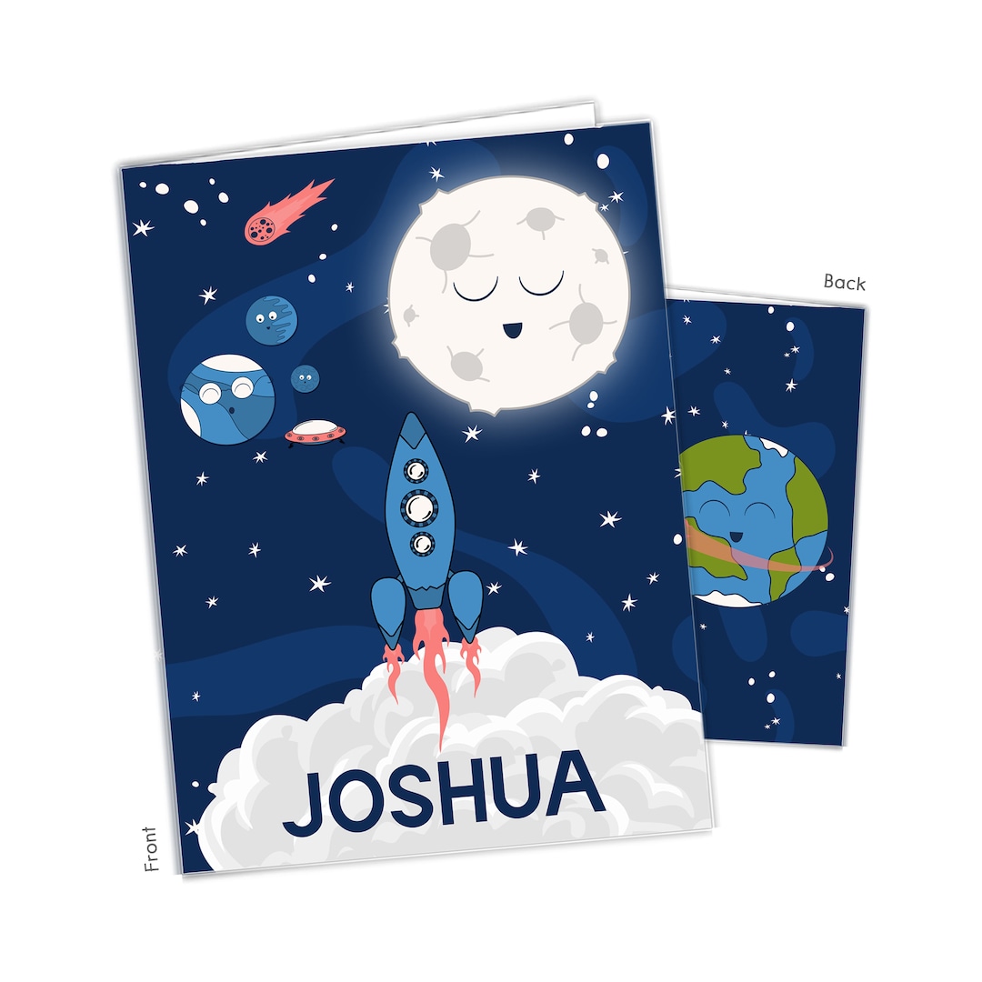 Planets Solar System Outer Space Personalized Folder 2 Pocket Back to ...