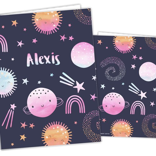 Planets Solar System Outer Space Personalized Folder 2 Pocket - Etsy