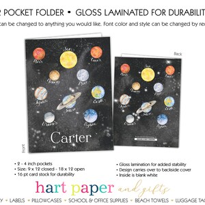 Planets Solar System Outer Space Personalized Folder 2 Pocket | Etsy