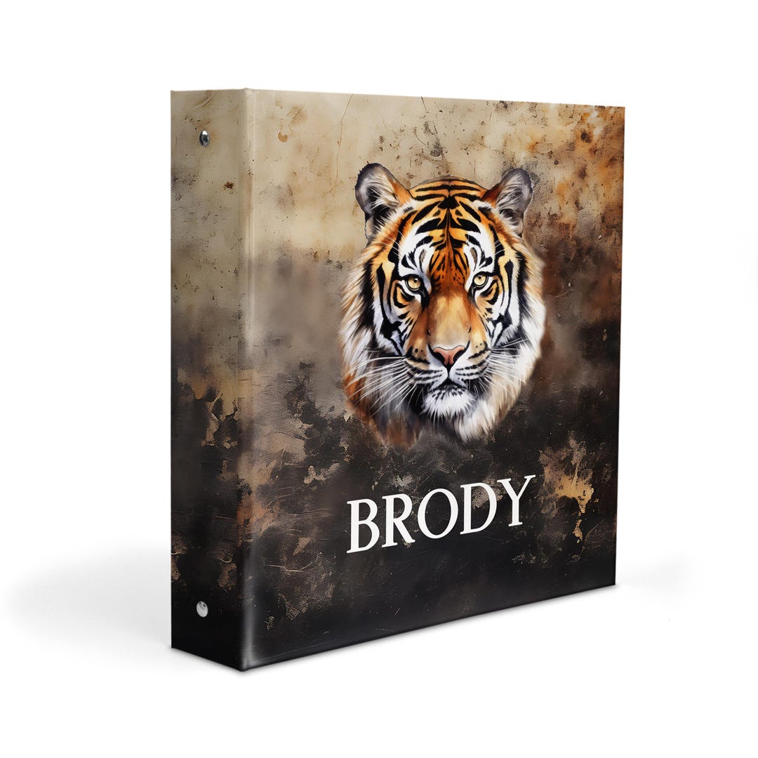 Tiger Animal 3 Ring Binder 2" Personalized Custom Gift Back to School ...