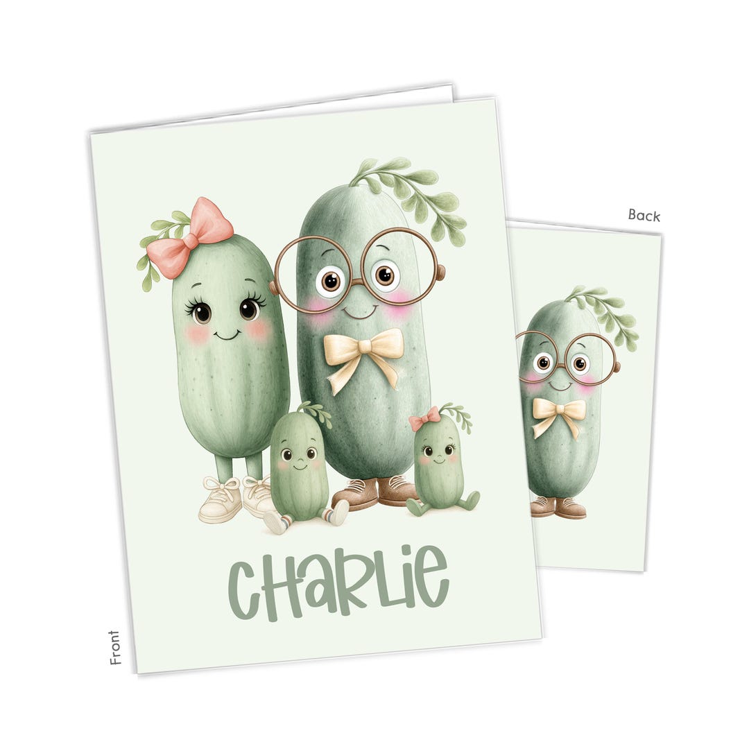 Pickle Family Pickles Personalized Folder Food 2 Pocket Back School ...