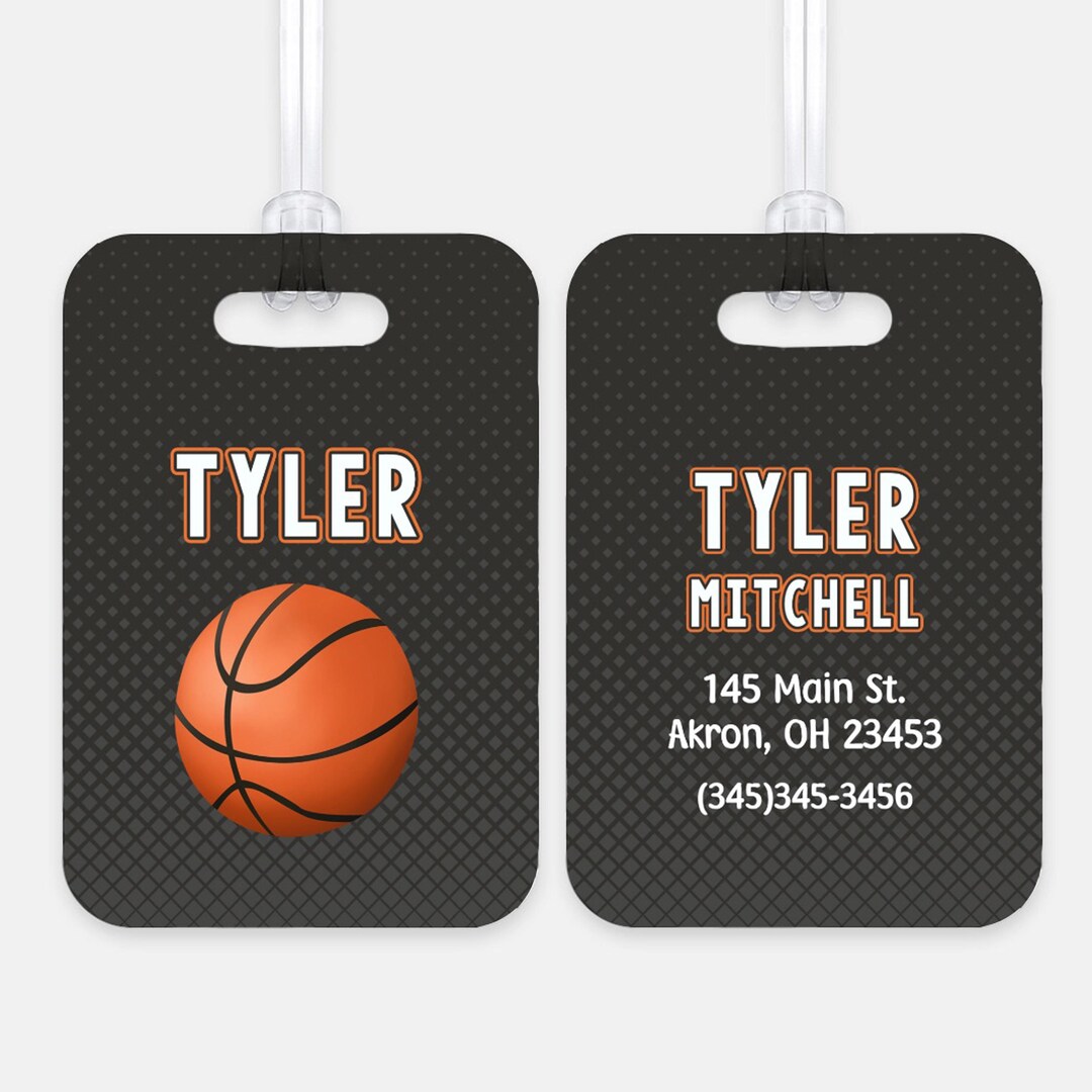 Basketball Sports Team Personalized Luggage Bag Tag Plastic Aluminum ...