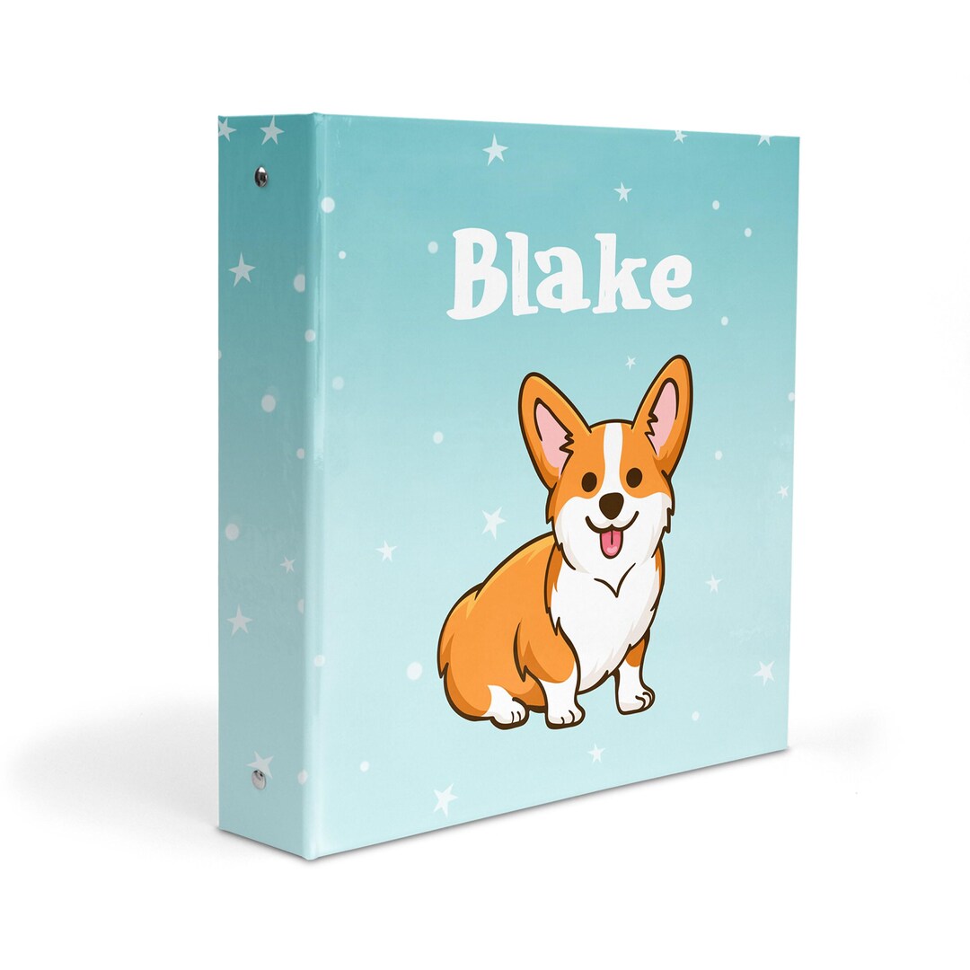 Corgi Dog Puppy 3 Ring Binder 2" Personalized Custom Gift Back to ...