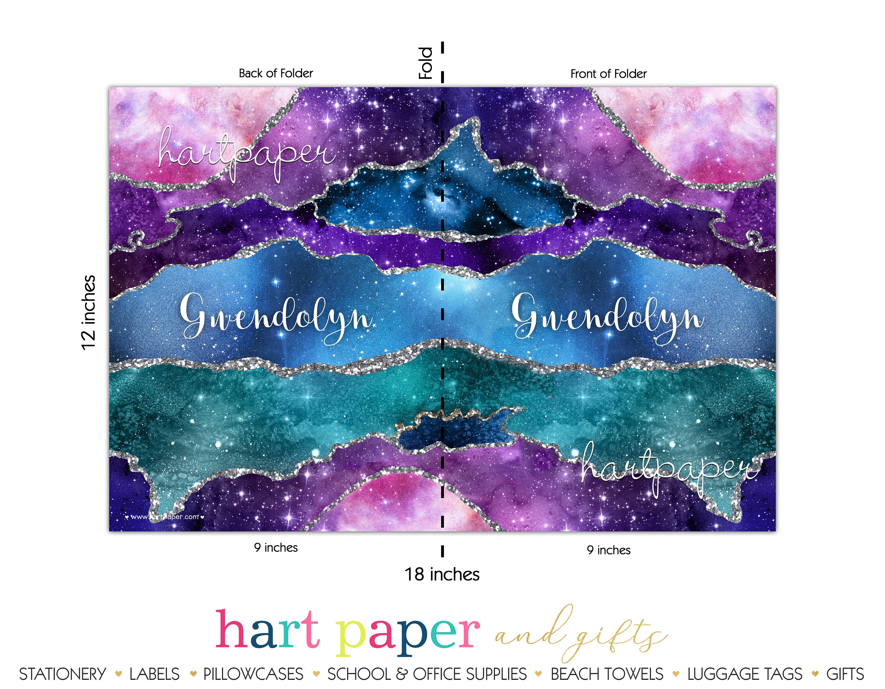 Galaxy Space Stars Personalized Folder 2 Pocket Back to School - Etsy