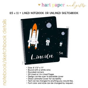 Rocket Space Planets Solar System Personalized Notebook Sketchbook ...