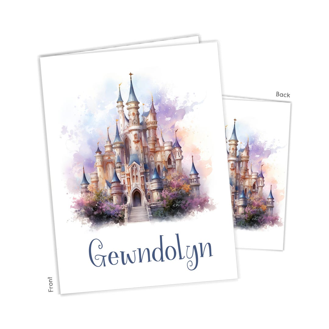 Castle Princess Rainbow Personalized Folder 2 Pocket • Back to School ...