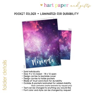Galaxy Space Stars Personalized Folder 2 Pocket • Back to School ...