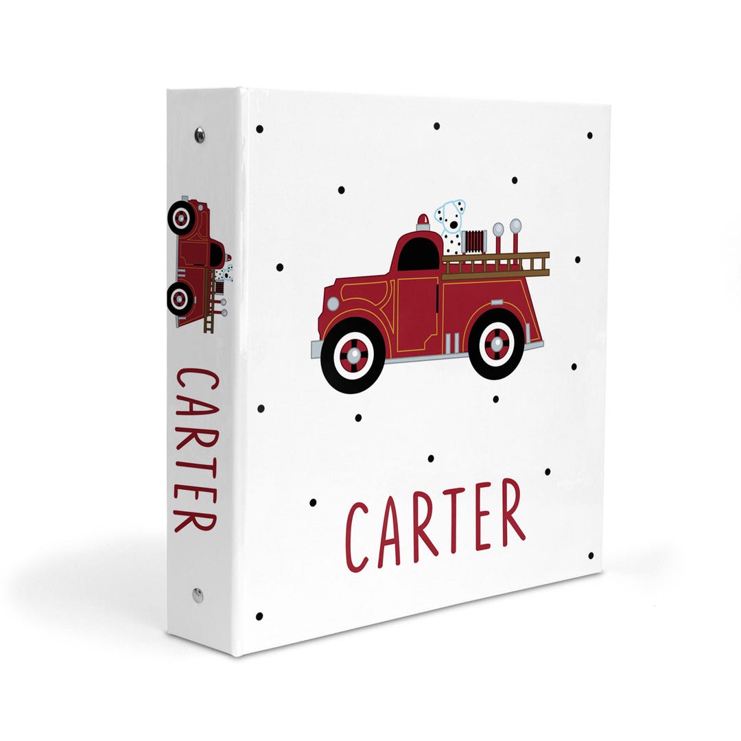 Firetruck Fire Truck Man 3 Ring Binder 2" Personalized Custom Gift Back ...
