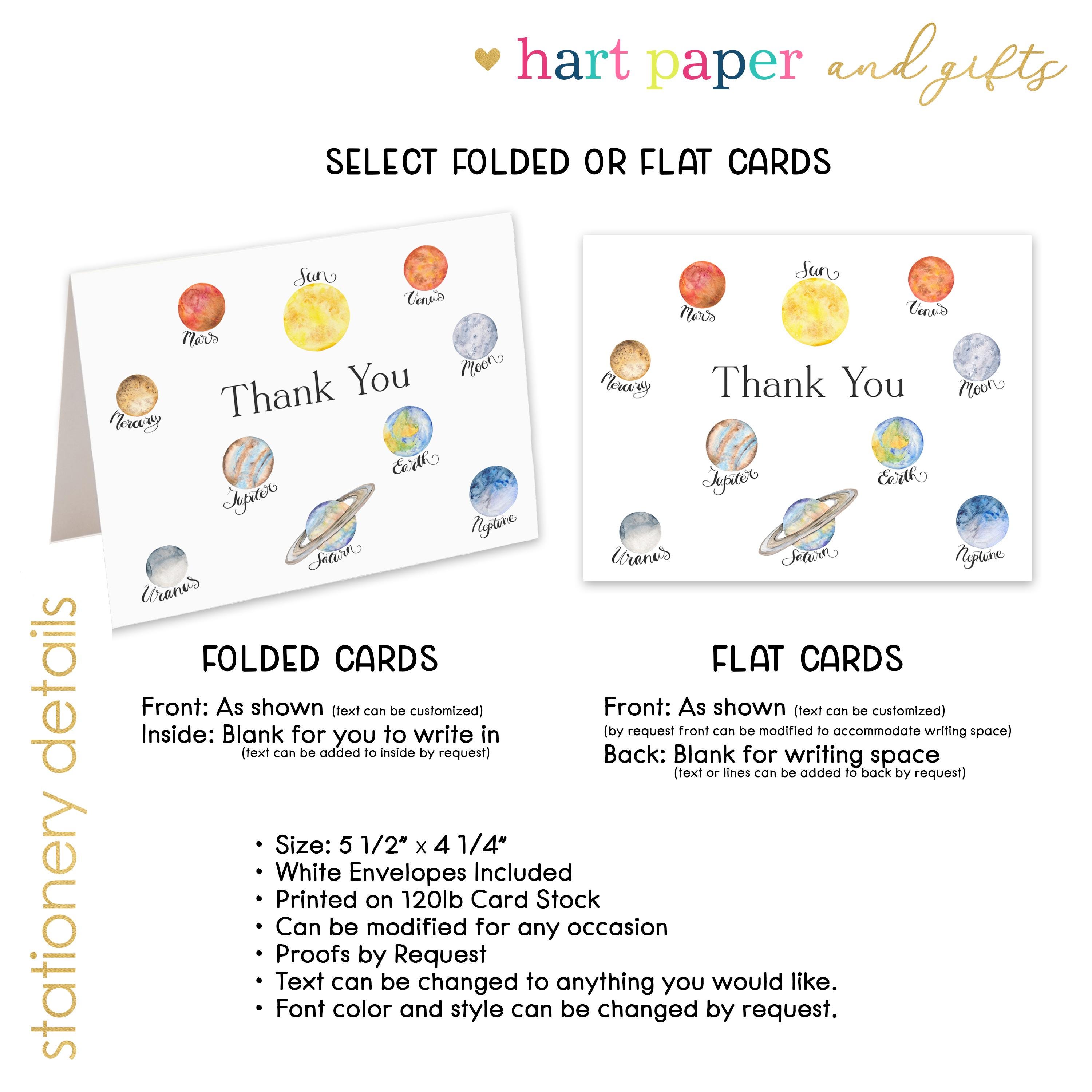 Galaxy Planets Outer Space Solar System Thank You Personalized Cards ...