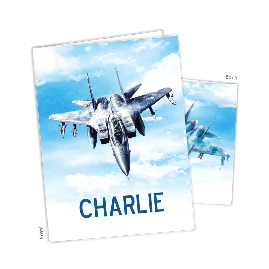 Fighter Jet Air Force Military Personalized Folder 2 Pocket Back to ...