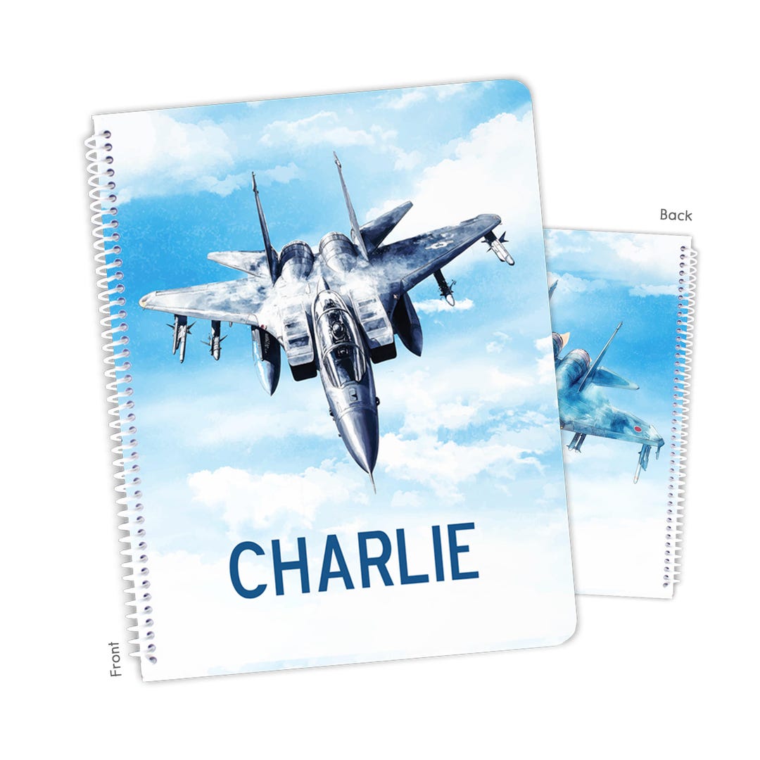 Fighter Jet Military Airplane Personalized Notebook Sketchbook Custom ...