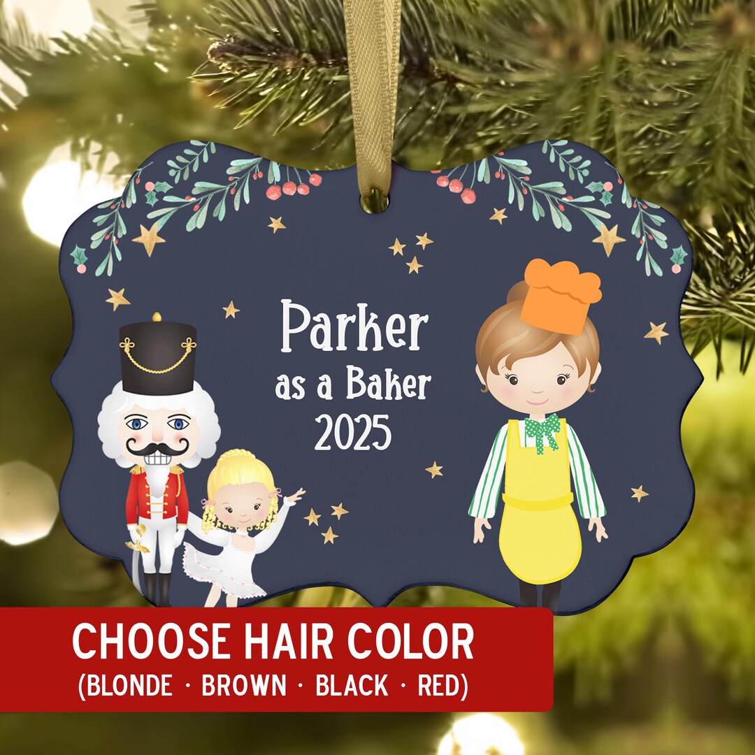 Nutcracker Chef Cook Baker Christmas Ornament Personalized 2025 Custom ...