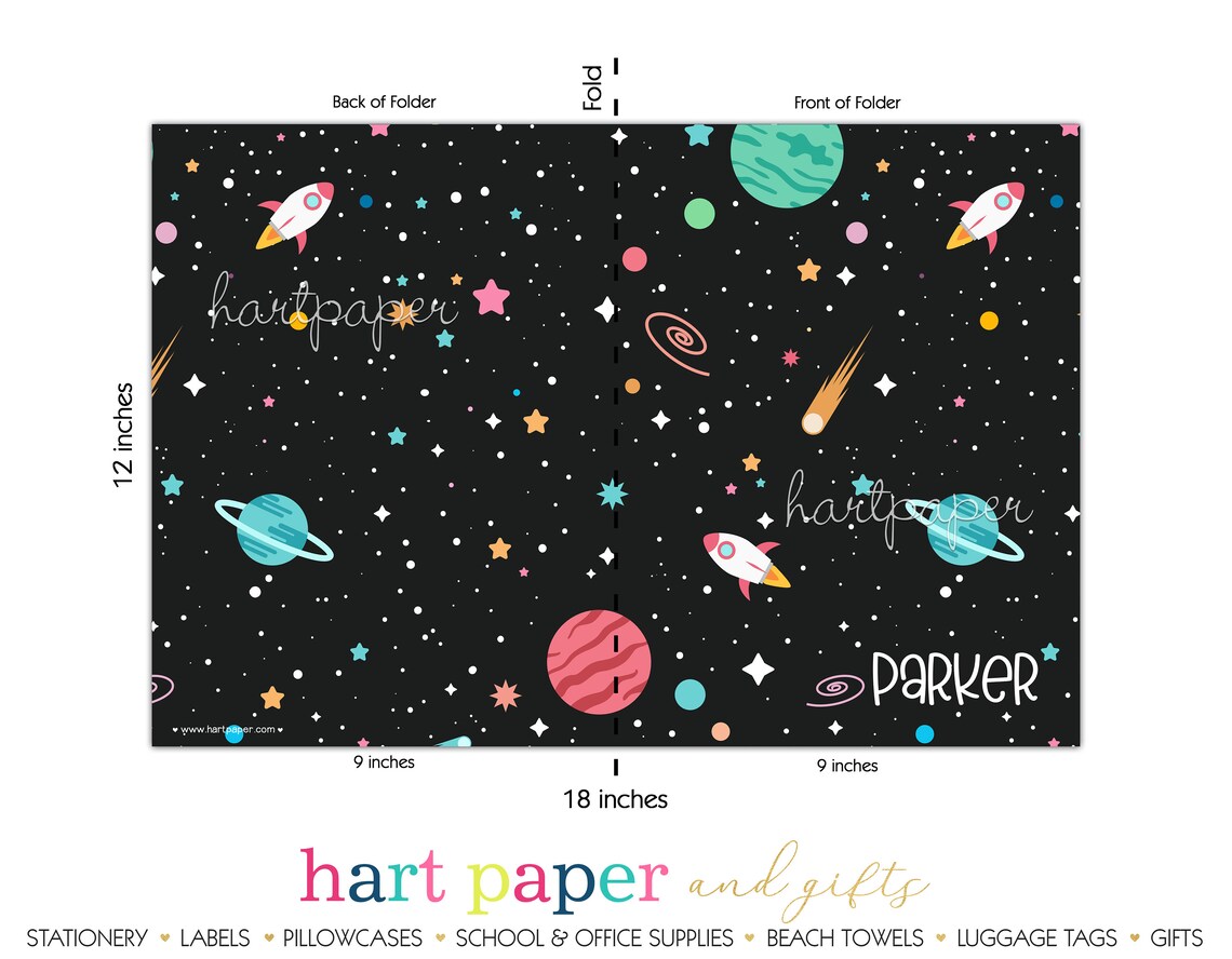 Planets Solar System Outer Space Personalized Folder 2 Pocket | Etsy
