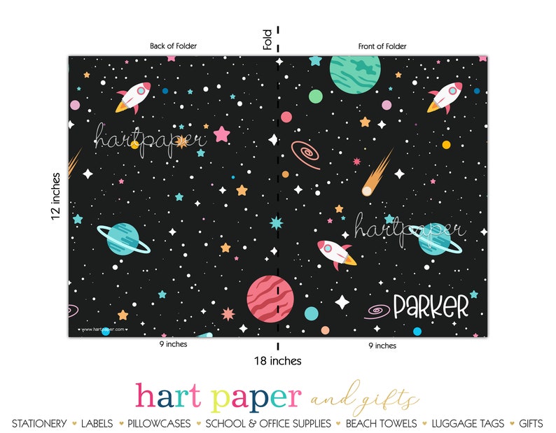 Planets Solar System Outer Space Personalized Folder 2 Pocket | Etsy