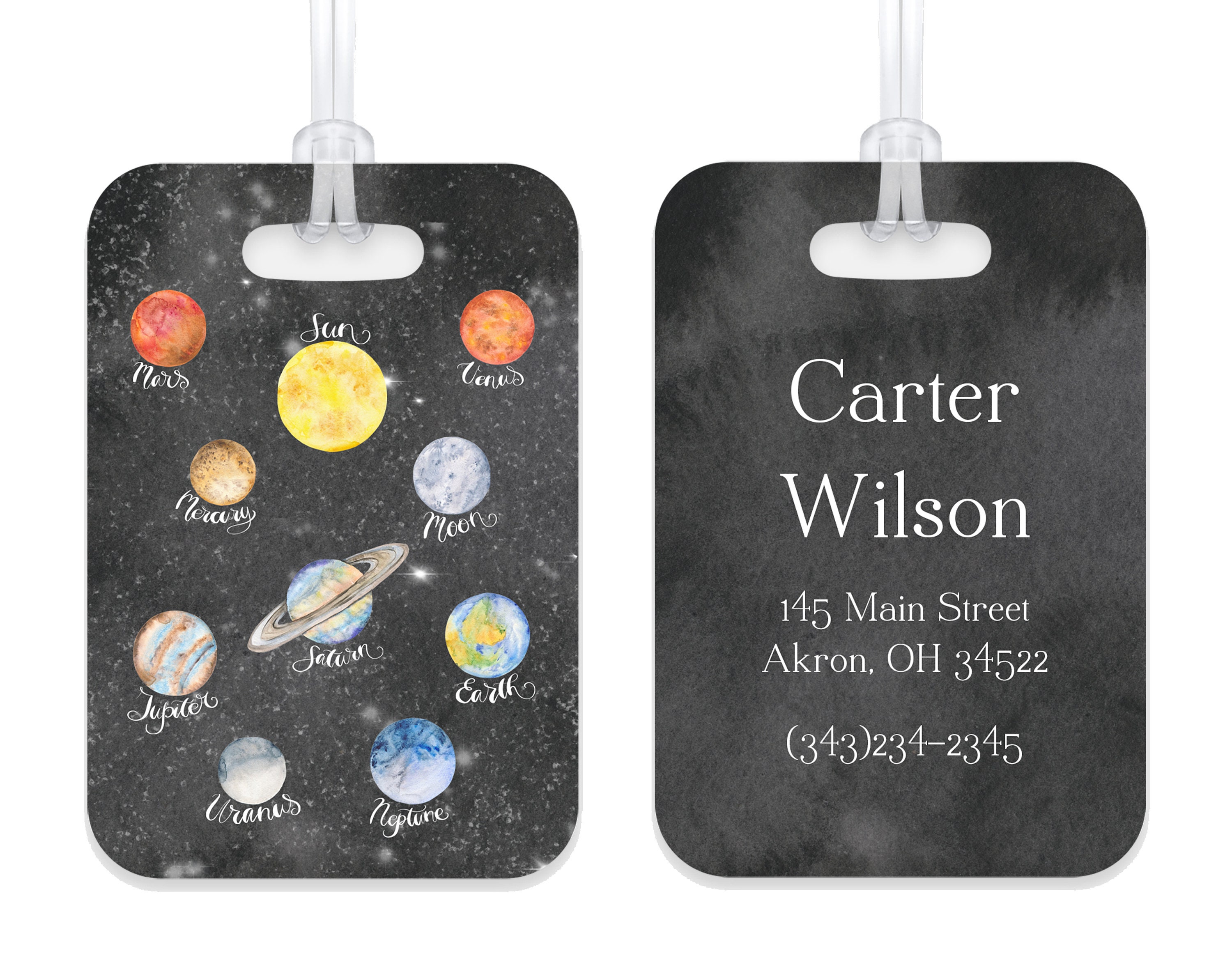 Planets Outer Space Solar System Personalized Luggage Bag Tag - Etsy