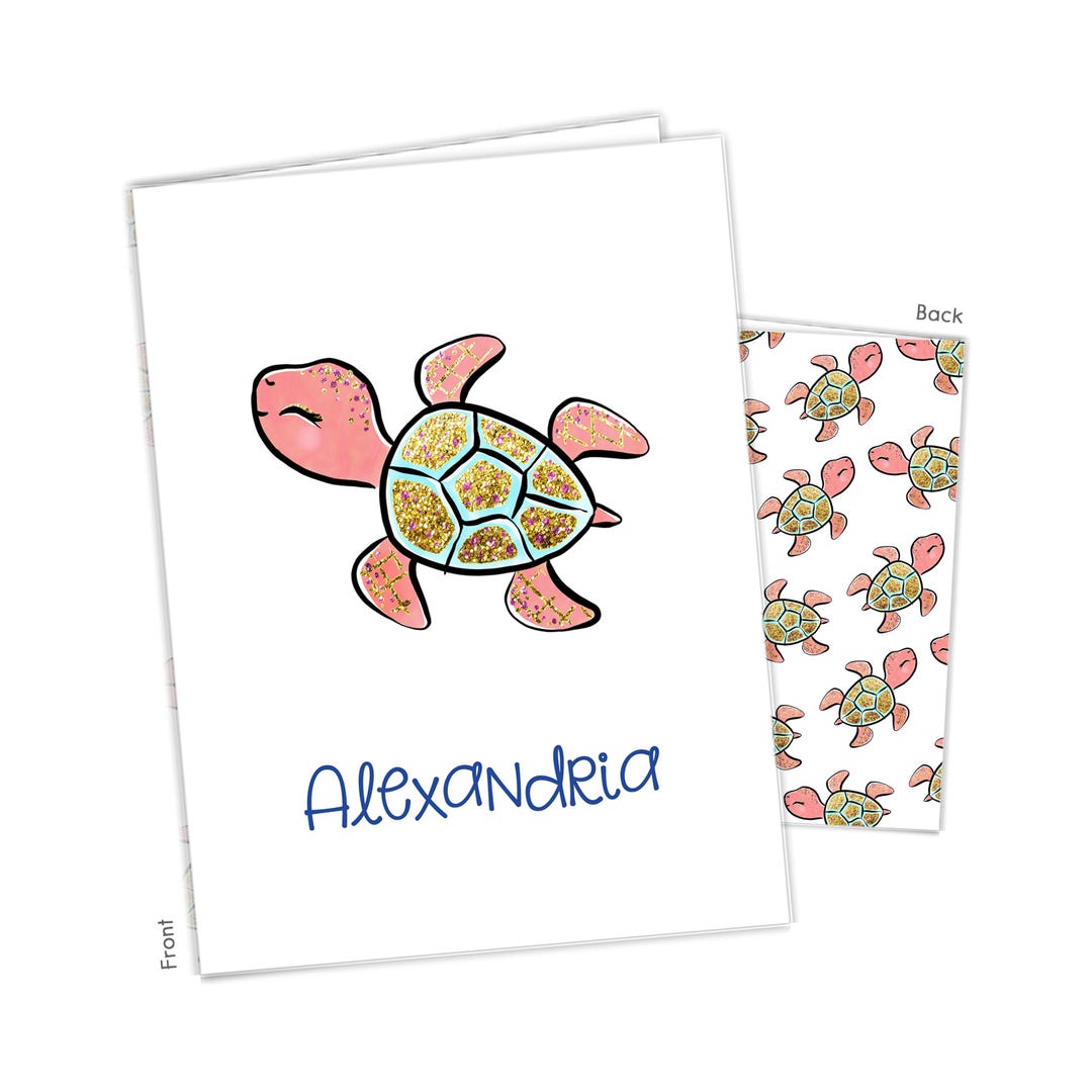 Sea Turtle Personalized Folder 2 Pocket • Back to School Supplies ...