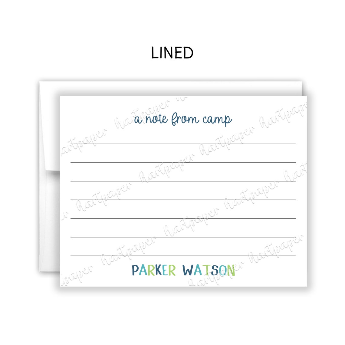 Rainbow Camp News Lined Camping Note Personalized Cards Summer Cheer ...