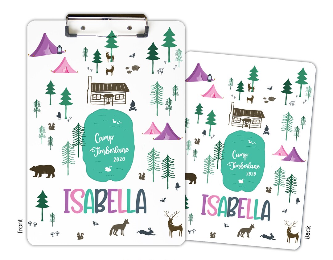 Summer Camp Camping Personalized Clipboard Back to School Supplies ...