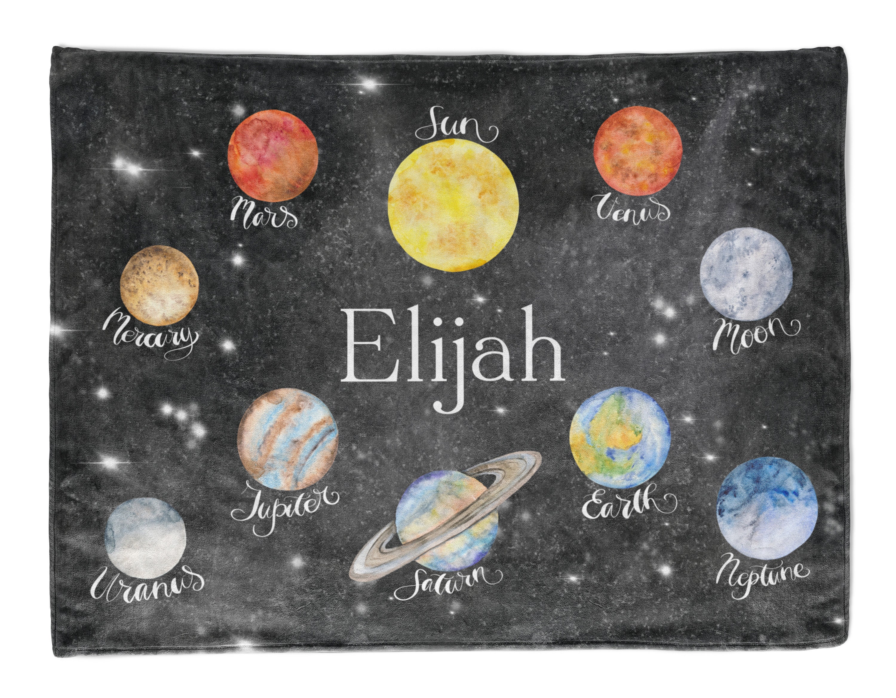 Planets Outer Space Solar System Blanket Minky Personalized - Etsy
