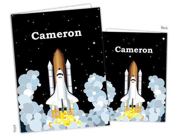 Space Shuttle Astronaut Rocket Personalized Folder 2 Pocket | Etsy