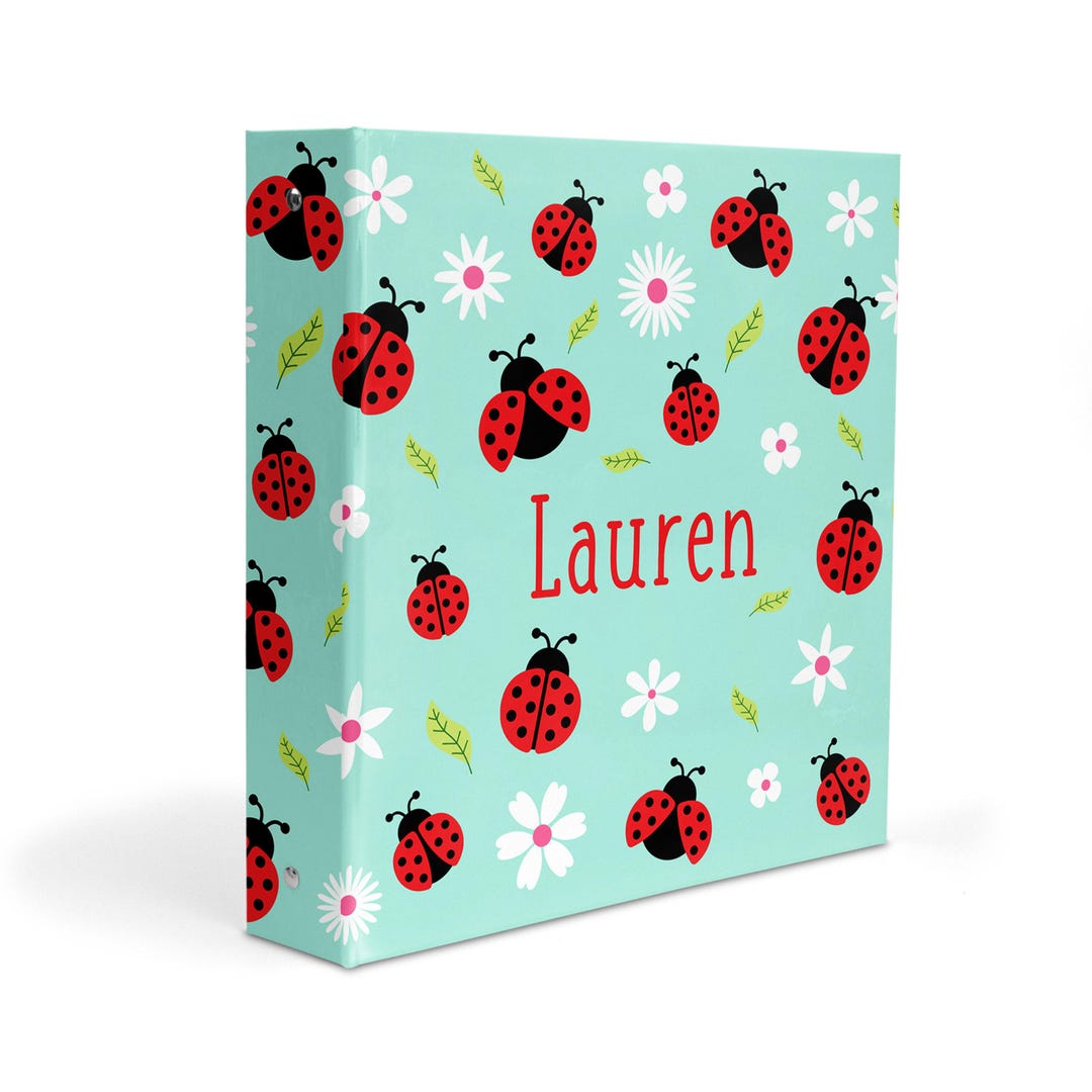 Ladybug Lady Bugs Insects 3 Ring Binder 2 Personalized Custom Gift Back ...
