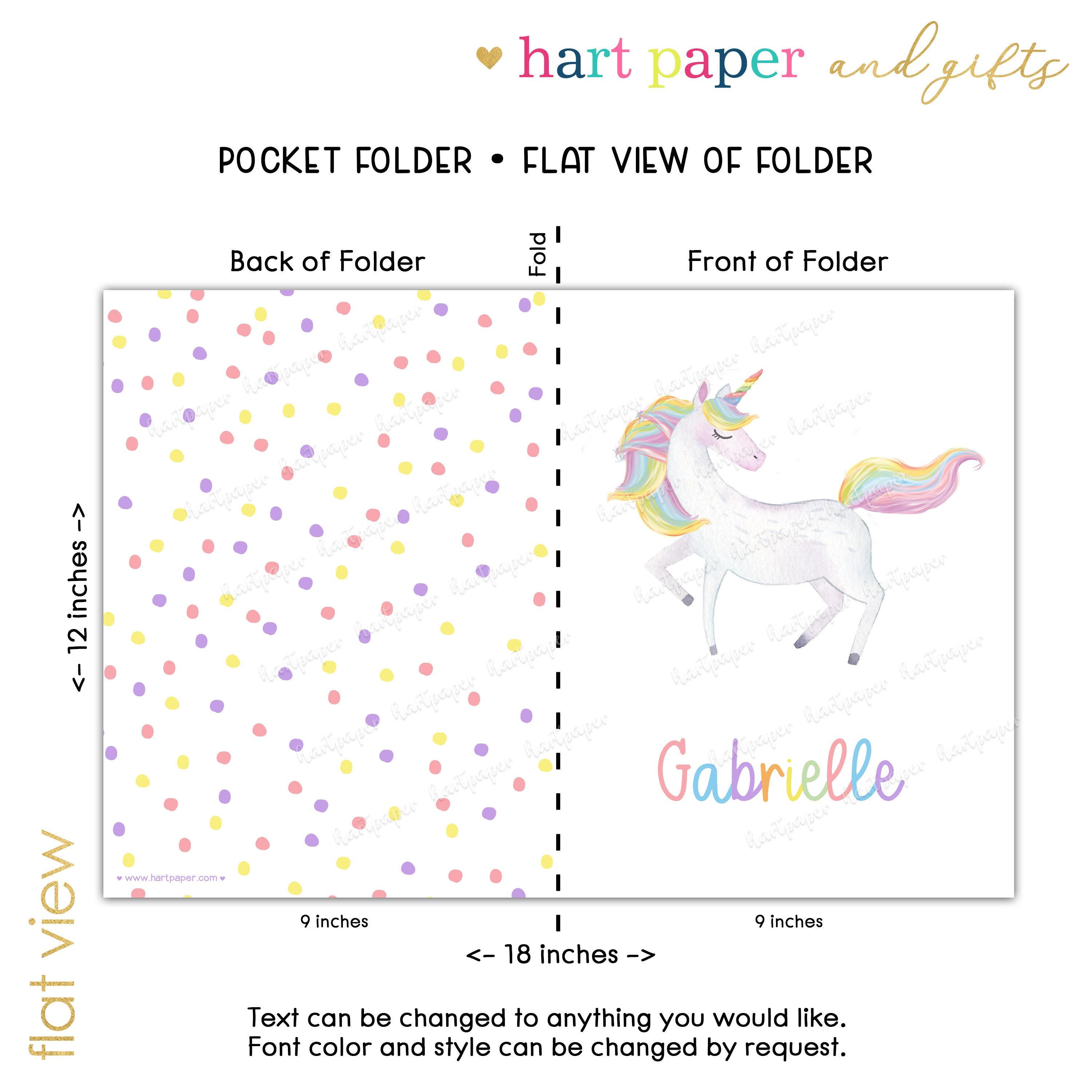 Rainbow Unicorn Personalized Folder 2 Pocket • Back to School Supplies ...