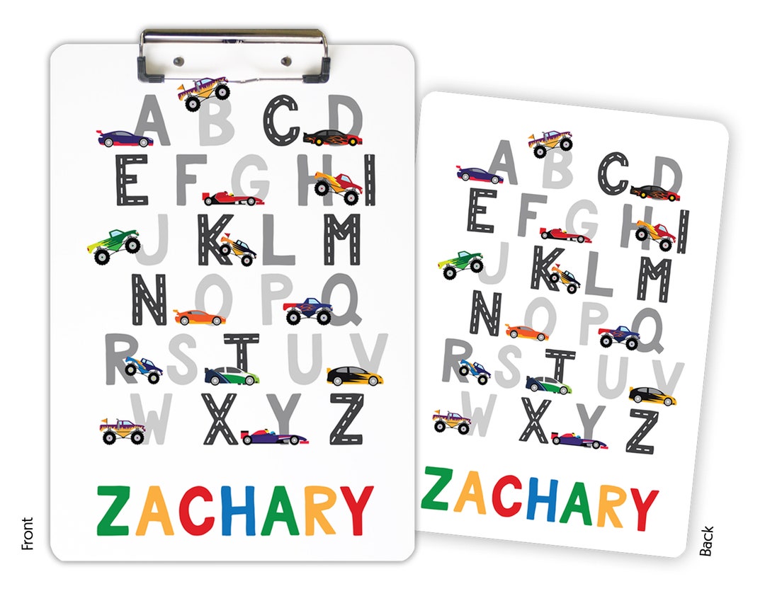 Monster Trucks Cars Alphabet Abc's Personalized Clipboard - Etsy
