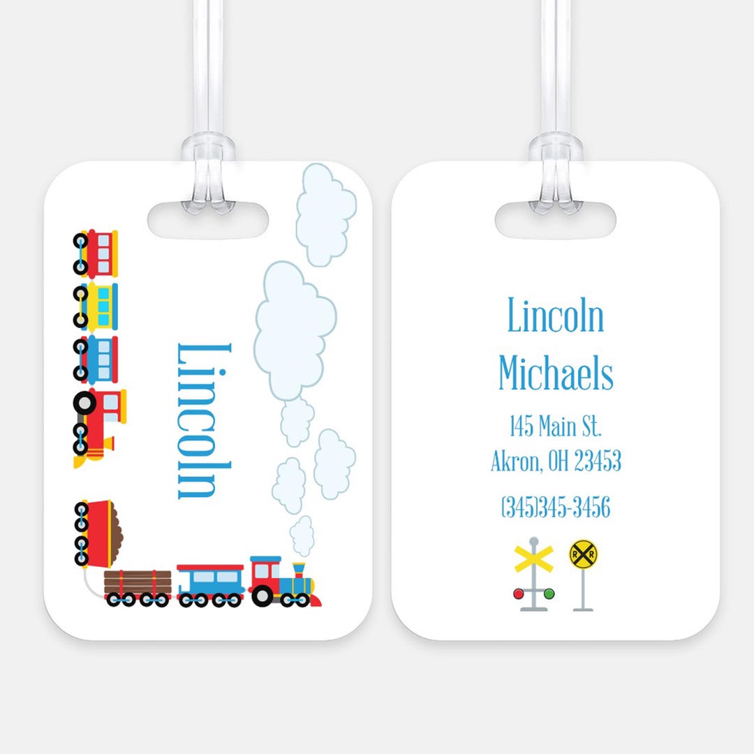 Train Transportation Personalized Luggage Bag Tag Plastic Aluminum ...