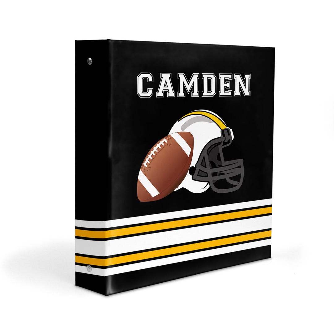 ANY COLOR Sports Football Team 3 Ring Binder 2" Personalized Custom ...