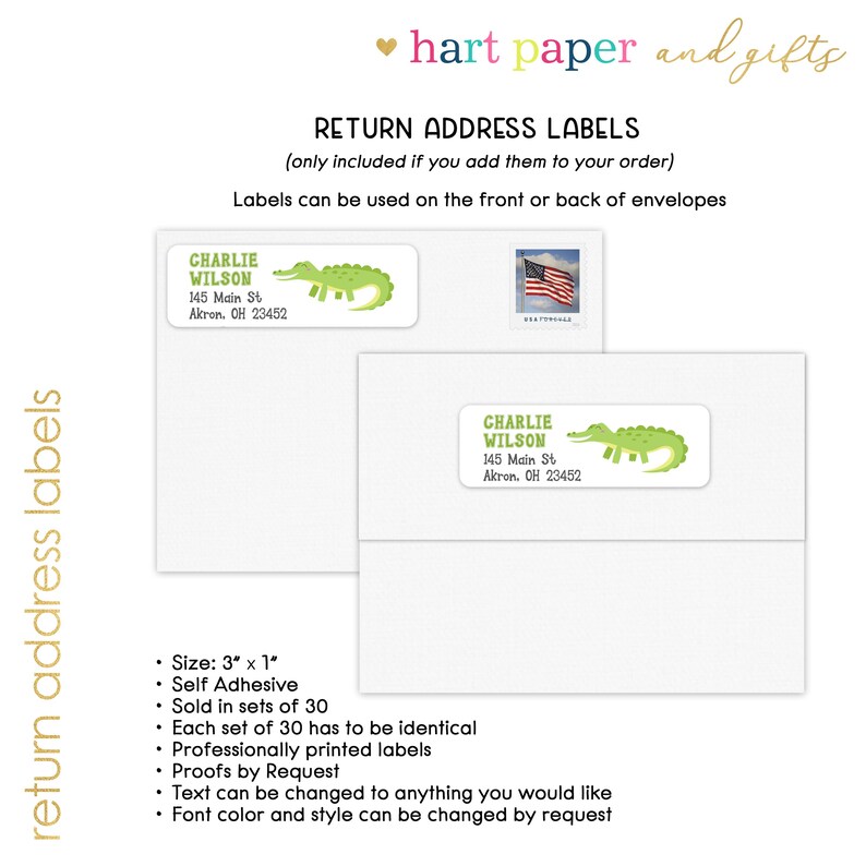Alligator Crocodile Jungle Animals Fill in Blank Thank You Cards ...