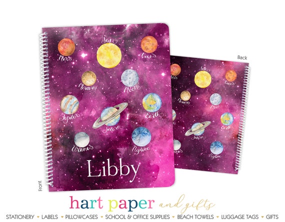 Outer Space Planets Solar System Personalized Notebook | Etsy