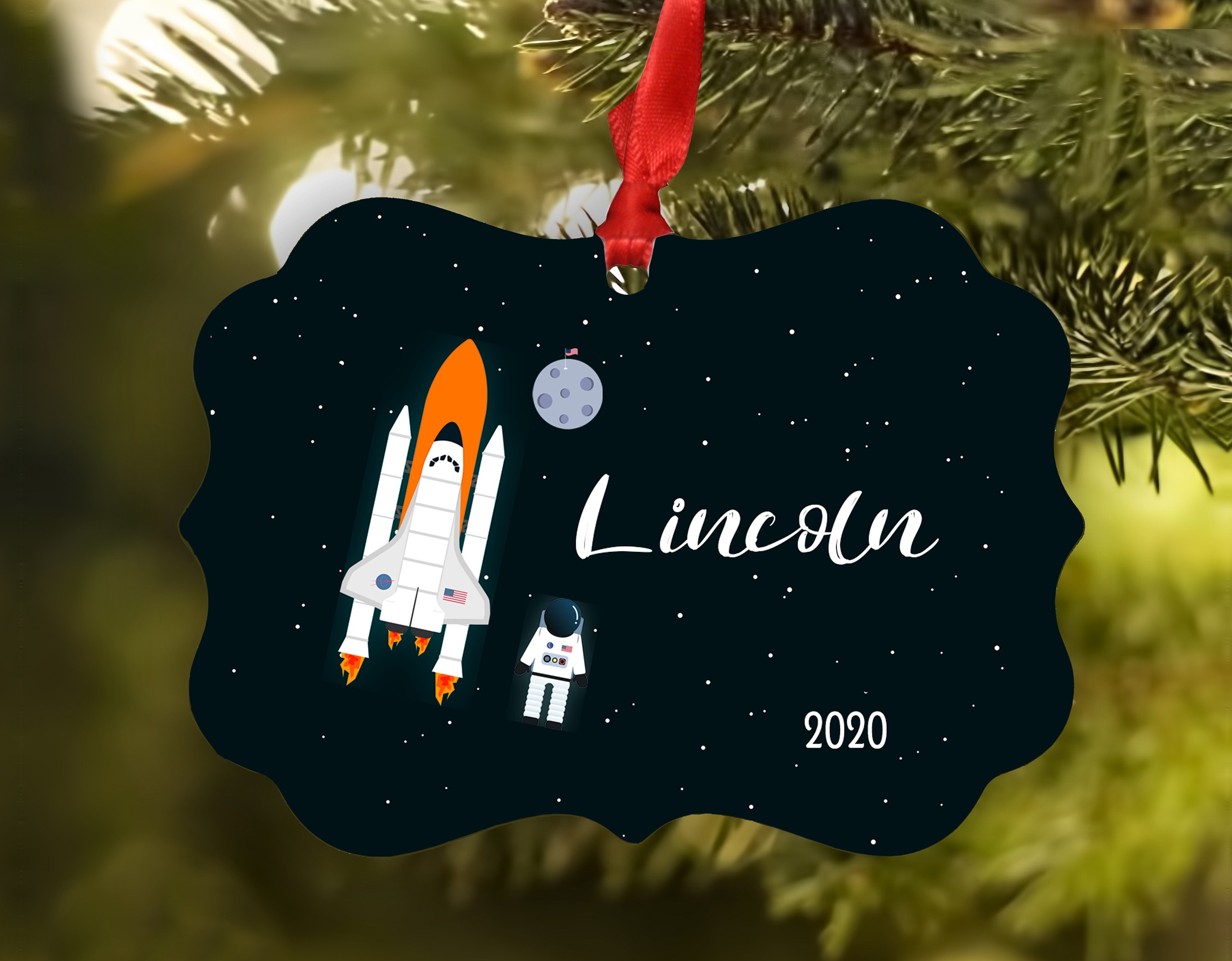 Rocket Ship Space Shuttle Christmas Ornament Personalized | Etsy