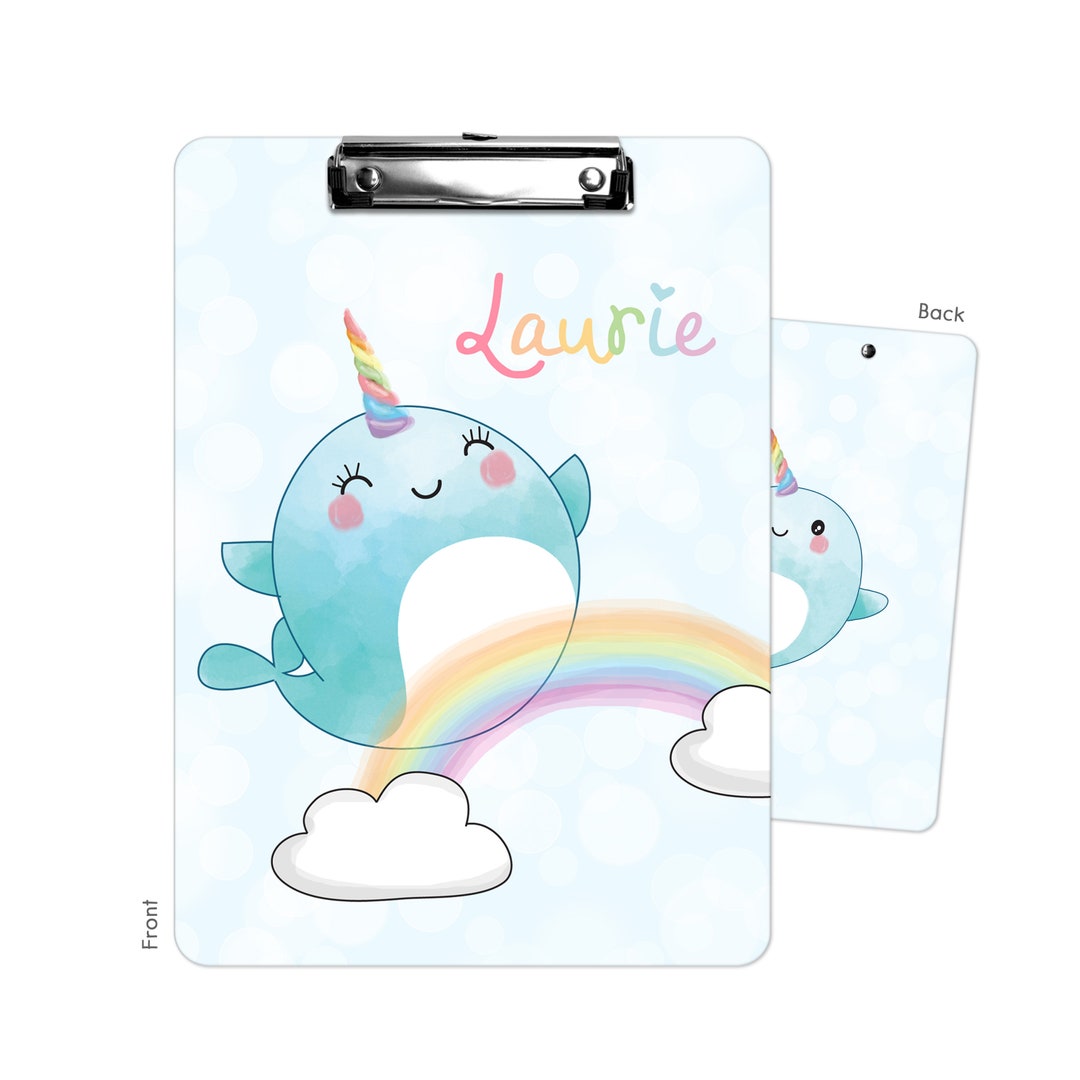 Narval arc-en-ciel licorne personnalisé presse-papiers retour à l'école ...