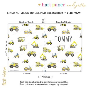 Construction Dump Truck Transportation Personalized Notebook Sketchbook ...