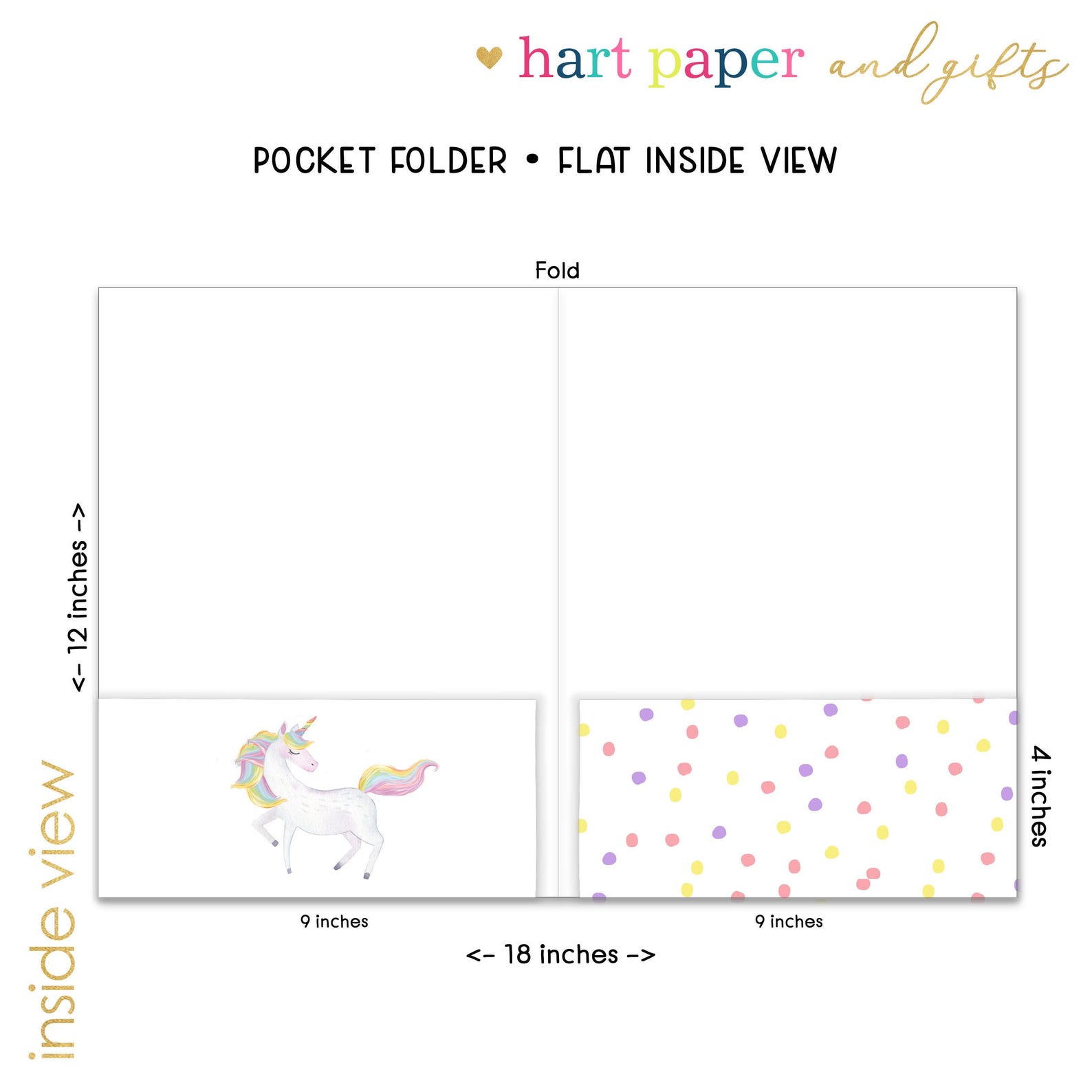 Rainbow Unicorn Personalized Folder 2 Pocket • Back to School Supplies ...