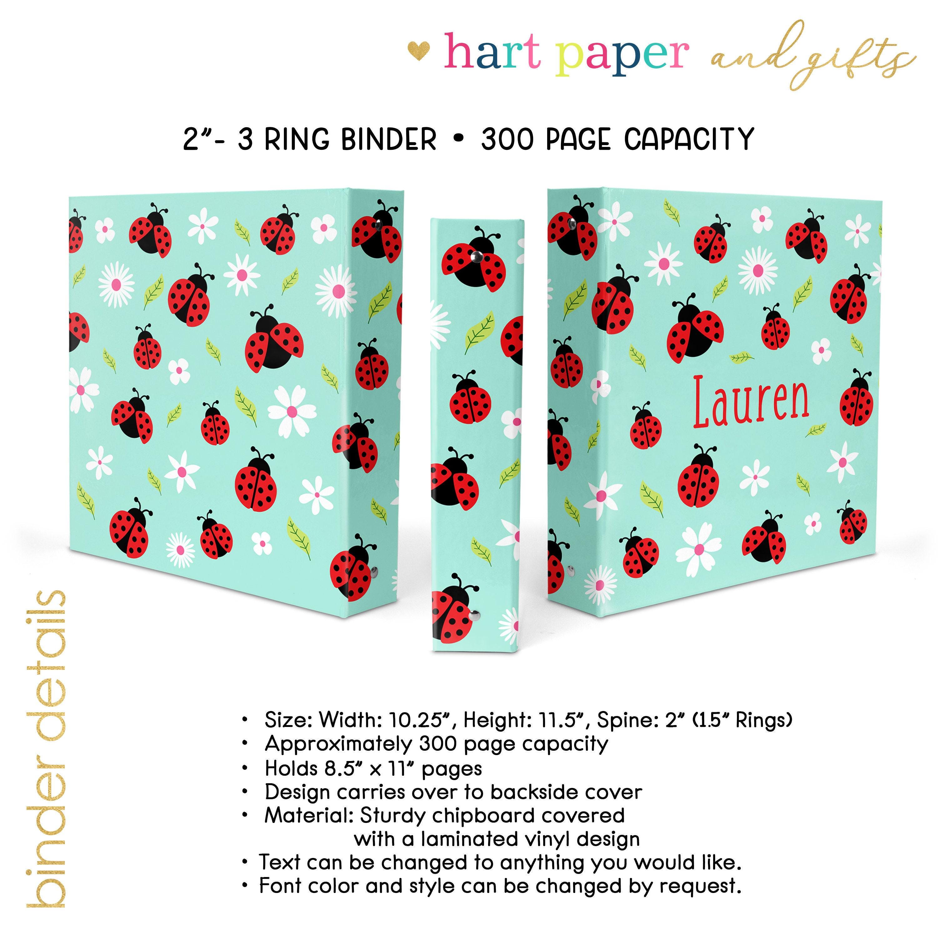 Ladybug Lady Bugs Insects 3 Ring Binder 2" Personalized Custom Gift ...