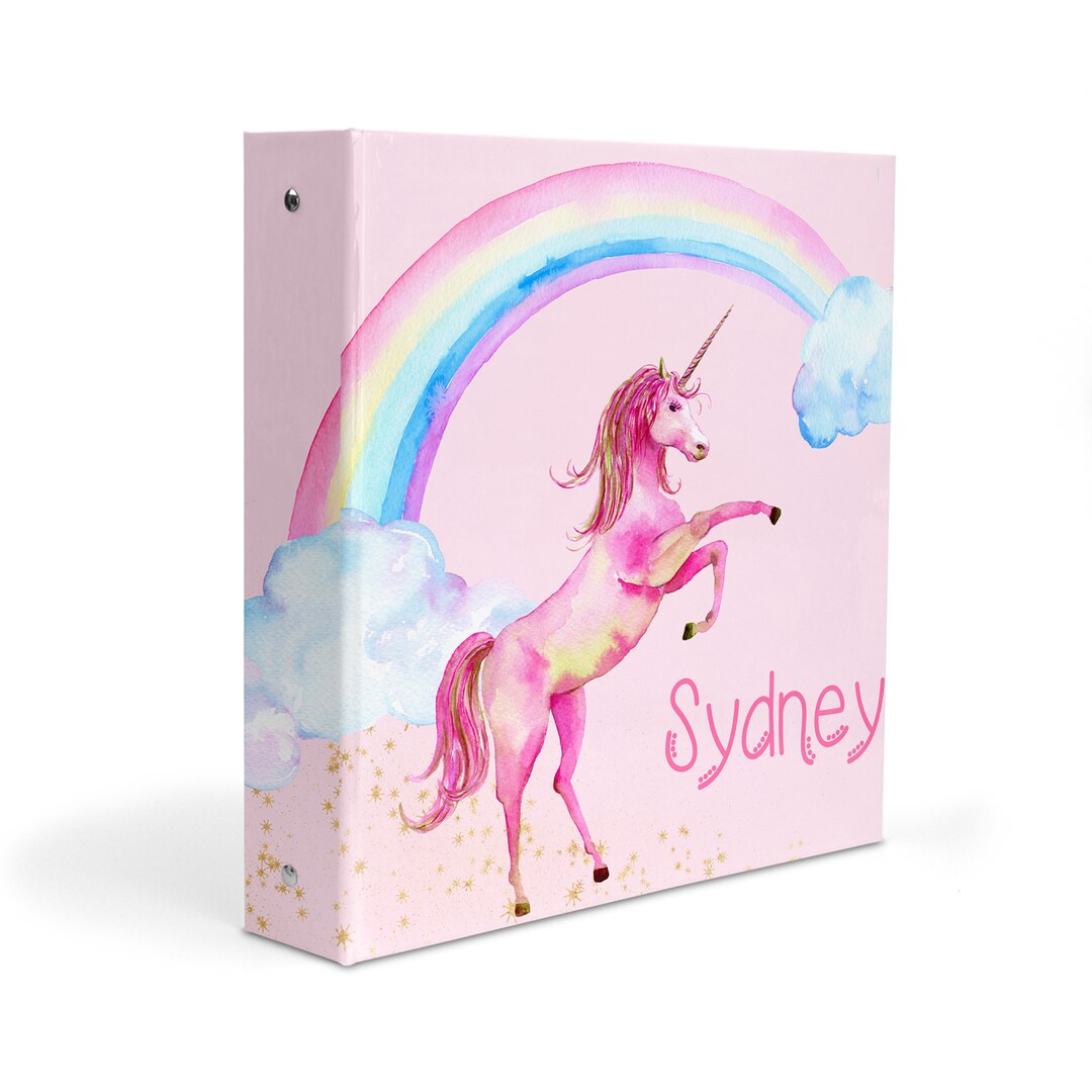 Rainbow Unicorn 3 Ring Binder 2 Personalized Custom Gift Back to School ...