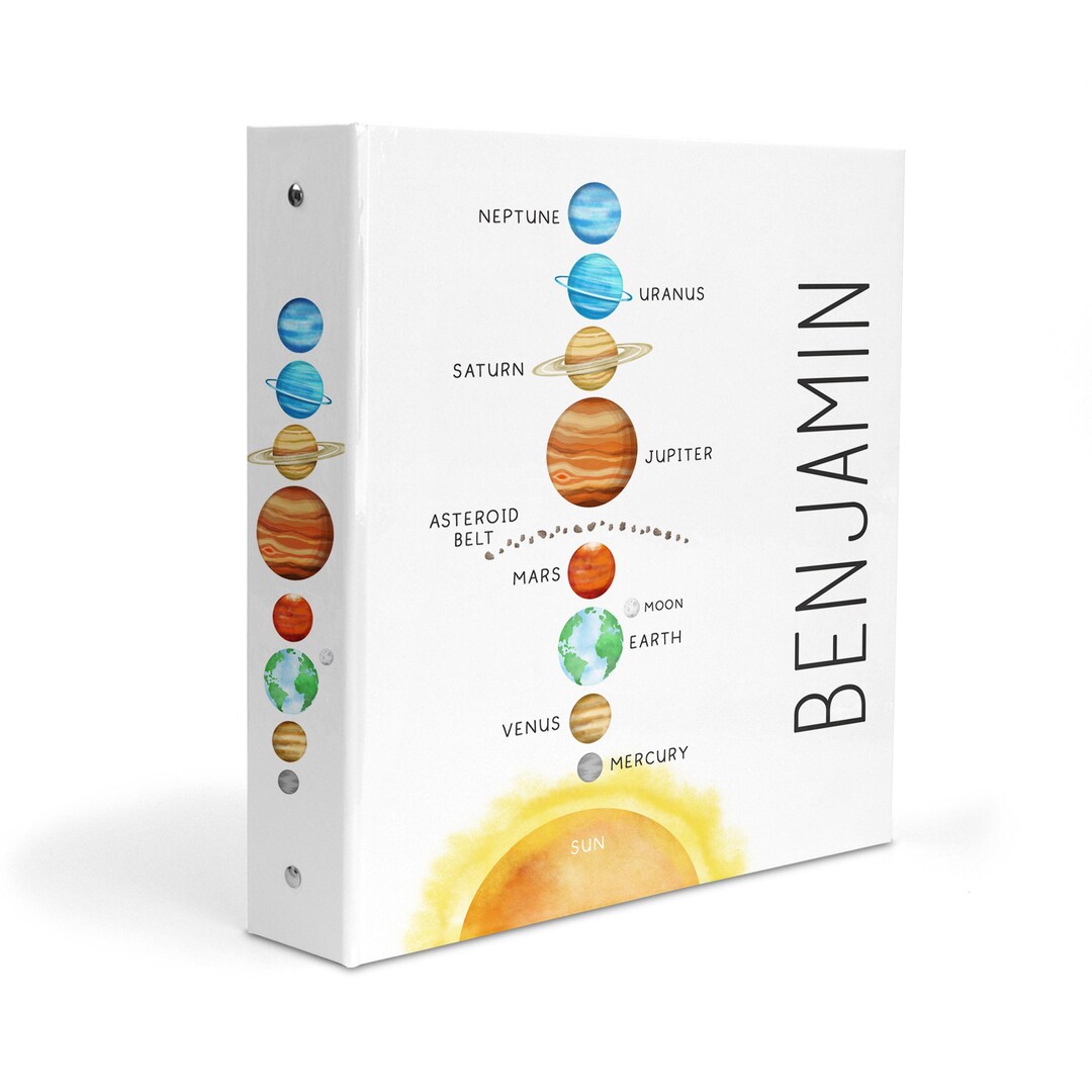 Solar System Planets Outer Space Galaxy Space Stars 3 Ring Binder 2 ...