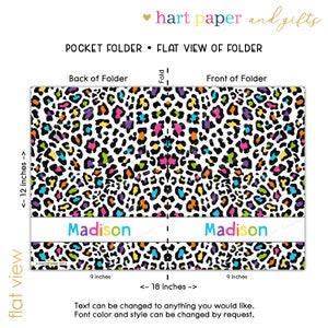 Rainbow Cheetah Animal Print Personalized Folder 2 Pocket Back to ...