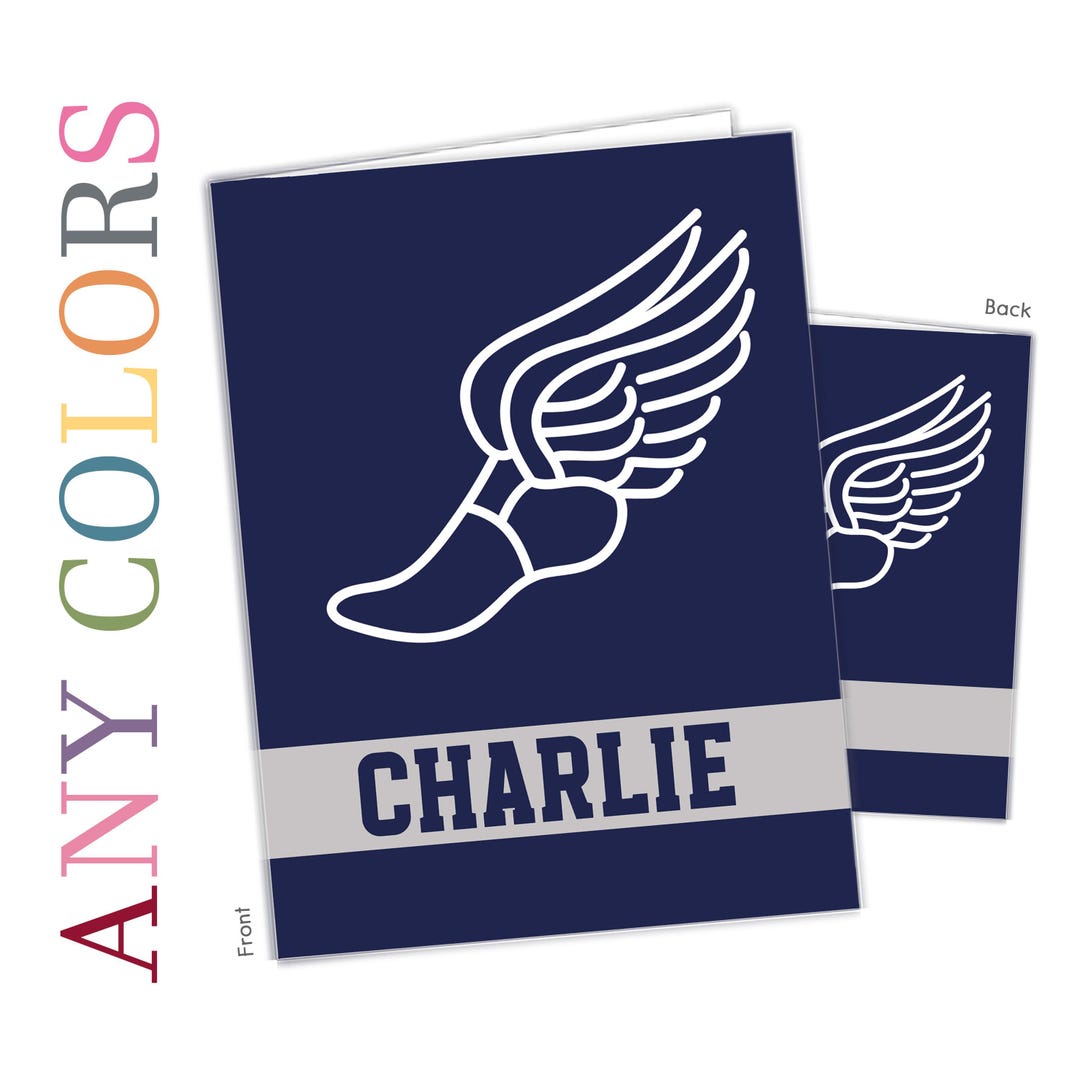 Track Field Cross Country Running Sport Personalized Folder Pocket Back ...