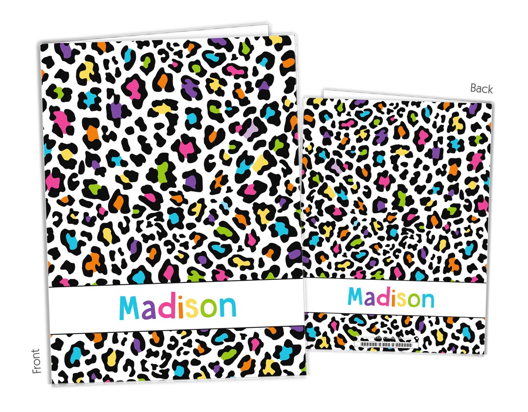 Rainbow Cheetah Animal Print Personalized Folder 2 Pocket - Etsy