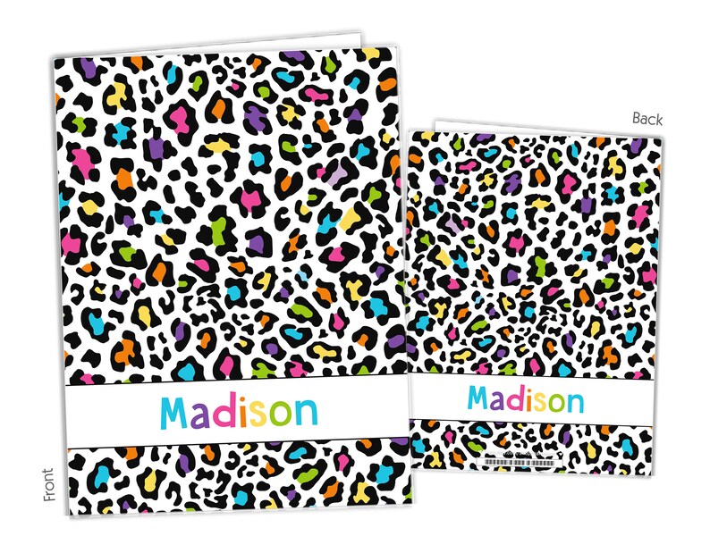 Rainbow Cheetah Animal Print Personalized Folder 2 Pocket - Etsy