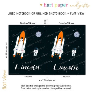 Rocket Space Planets Solar System Personalized Notebook Sketchbook ...