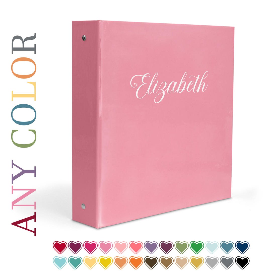 ANY COLOR Solid 3 Ring Binder 2" Personalized Custom Gift Back to ...