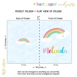 Rainbow Clouds Personalized Folder 2 Pocket • Back to School Supplies ...