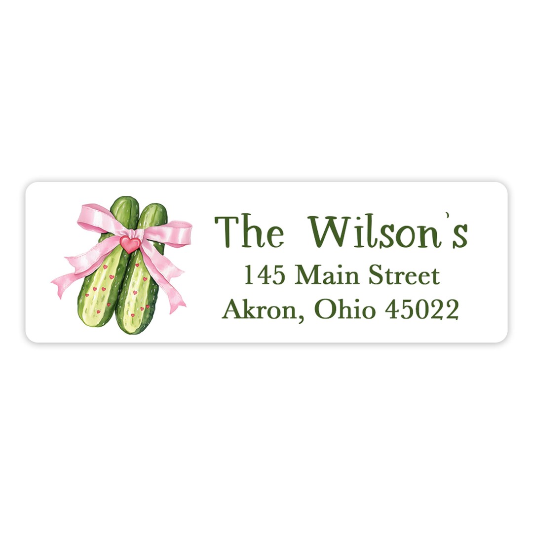 Pickle Pickles Food Return Address Labels Personalized Custom Favor ...