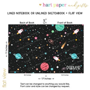 Outer Space Planets Solar System Personalized Notebook Sketchbook ...