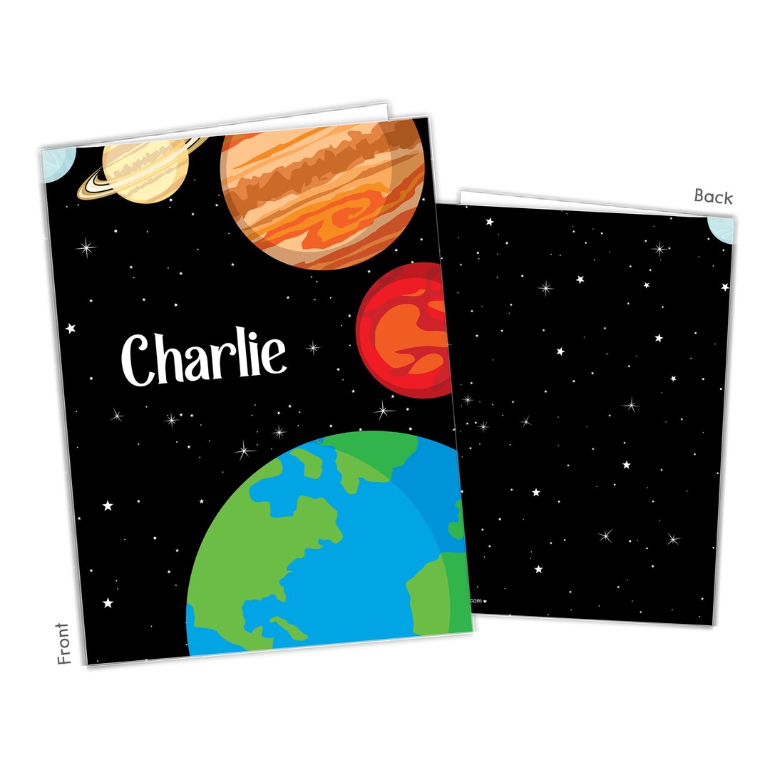 Planets Solar System Outer Space Personalized Folder 2 Pocket - Etsy