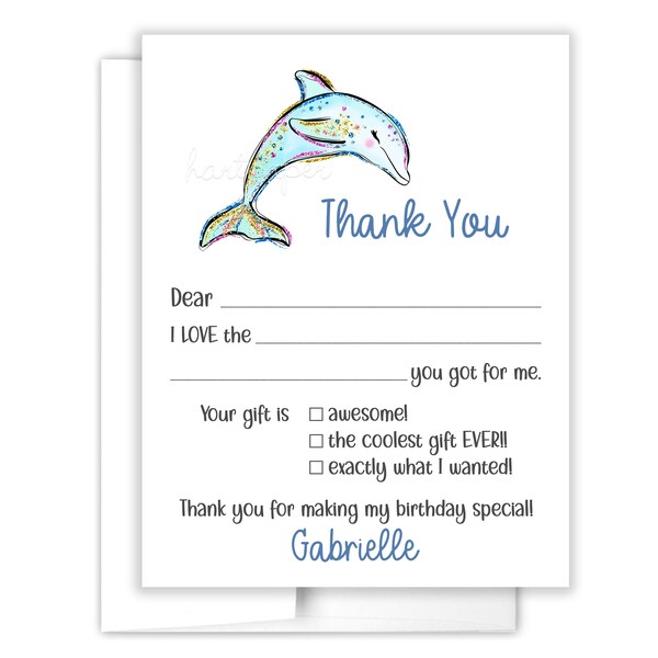 Dolphin Thank You - Etsy